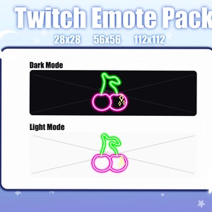Twitch / Discord Emote Neon Light Cherries Emote - Etsy