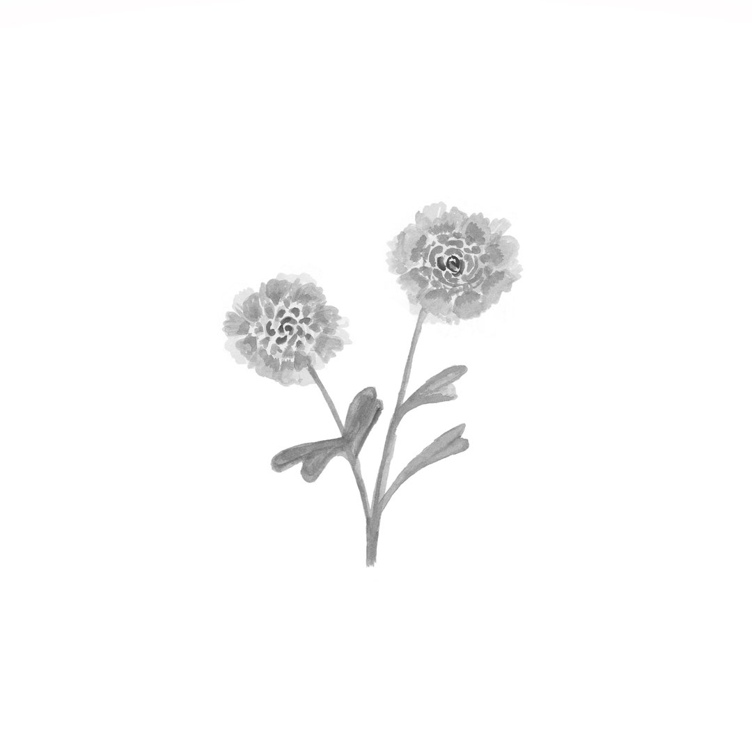 Flower/ Grey/ Watercolour/ Floral/ Art Printable/ Downloadable/ Digital ...