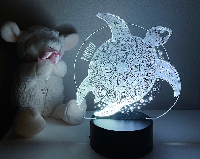 Personalized Sea Turtle Night Light, Sea Turtle Decor, Sea Turtle Art ...