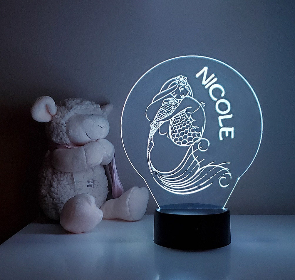 Personalized Mermaid Night Light Mermaid LED Light | Etsy UK