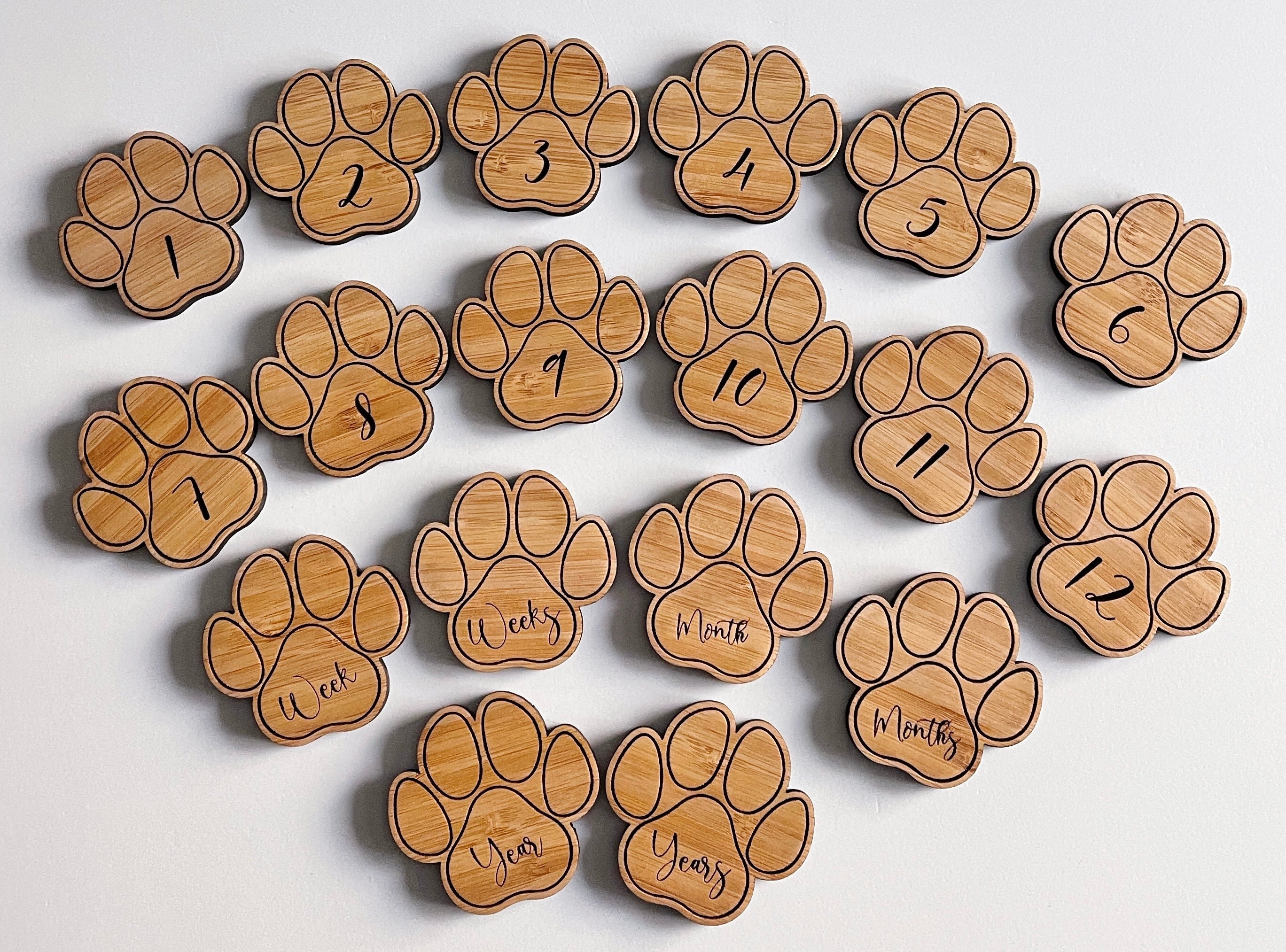 Dog Milestone Bamboo Markers Dog Photo Props Dog Birthday - Etsy