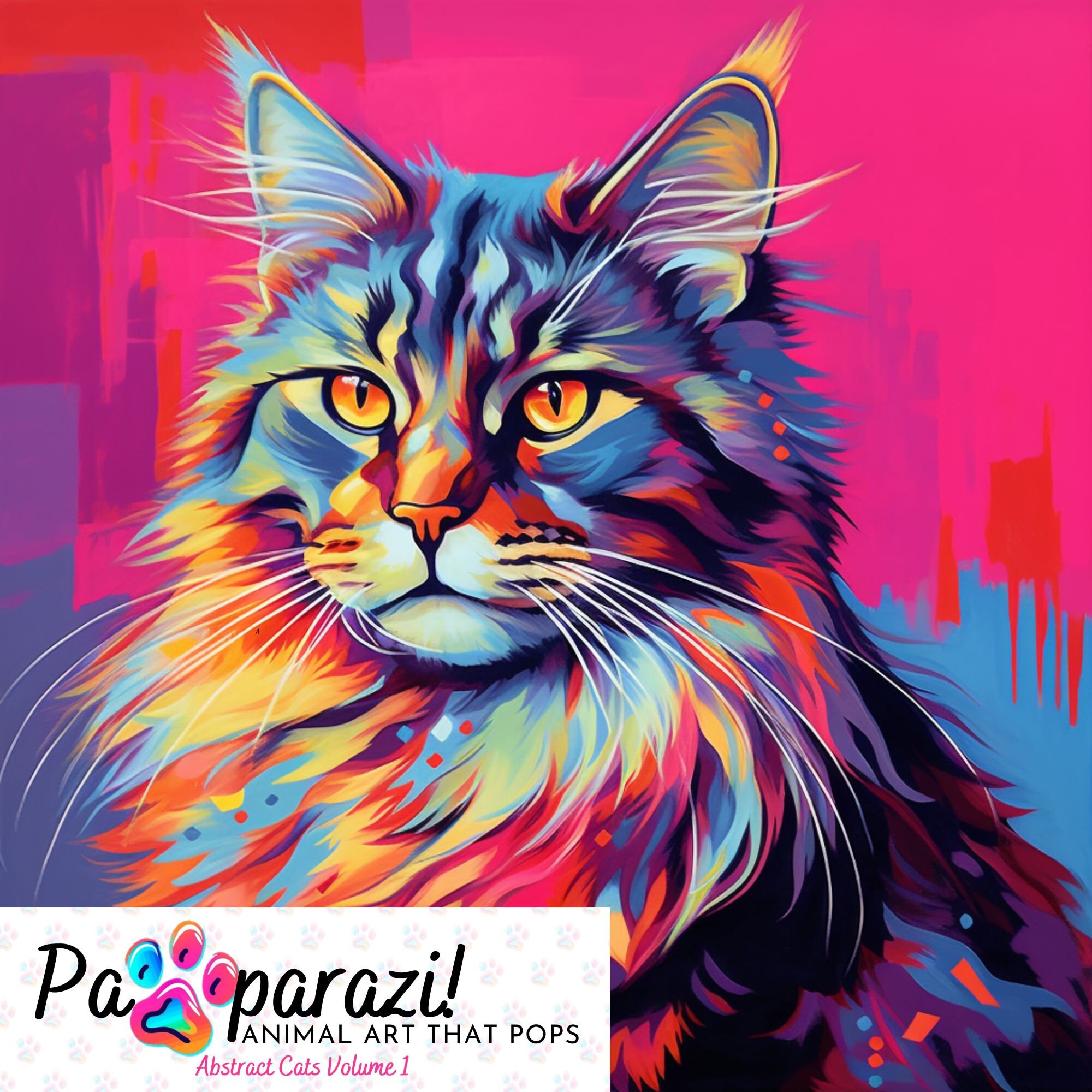 Cat Coloring Book, Abstract Cat Adult and Kids Coloring Book Vol. 1 - Etsy