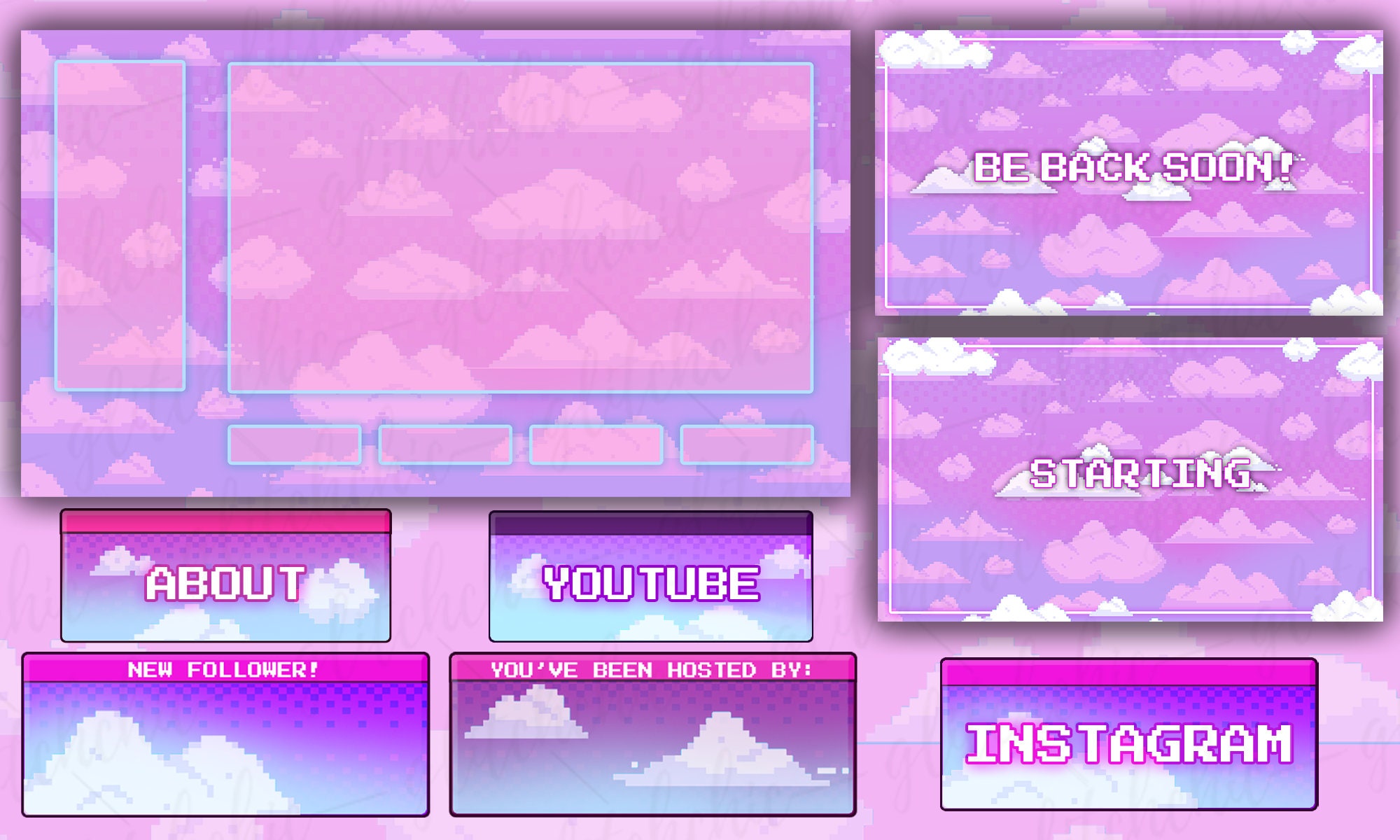 Pixel Art Twitch Overlay Package | Etsy