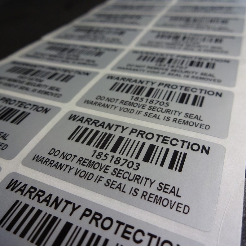 Warranty Void If Removed Security Sticker. Individual Serial Numbered ...