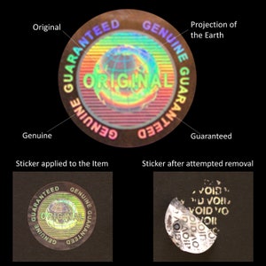 Genuine Guaranteed and Original Tamper Proof Security Stickers Labels ...