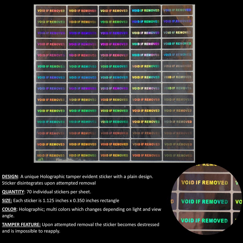Void If Removed Tamper Proof Security Sticker Labels residue avr006 - Etsy