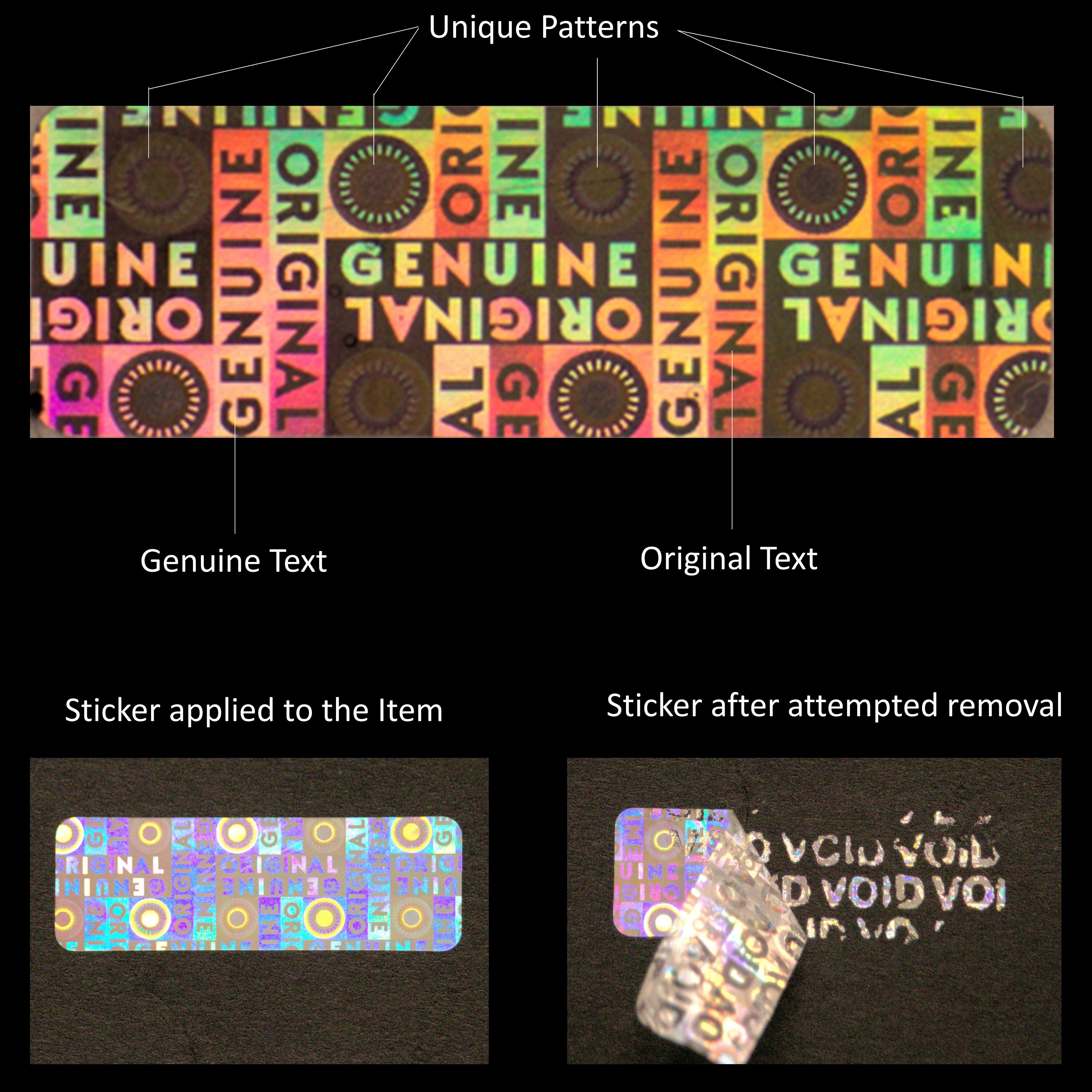 Genuine and Original Tamper Proof Security Sticker Labels rectangular ...