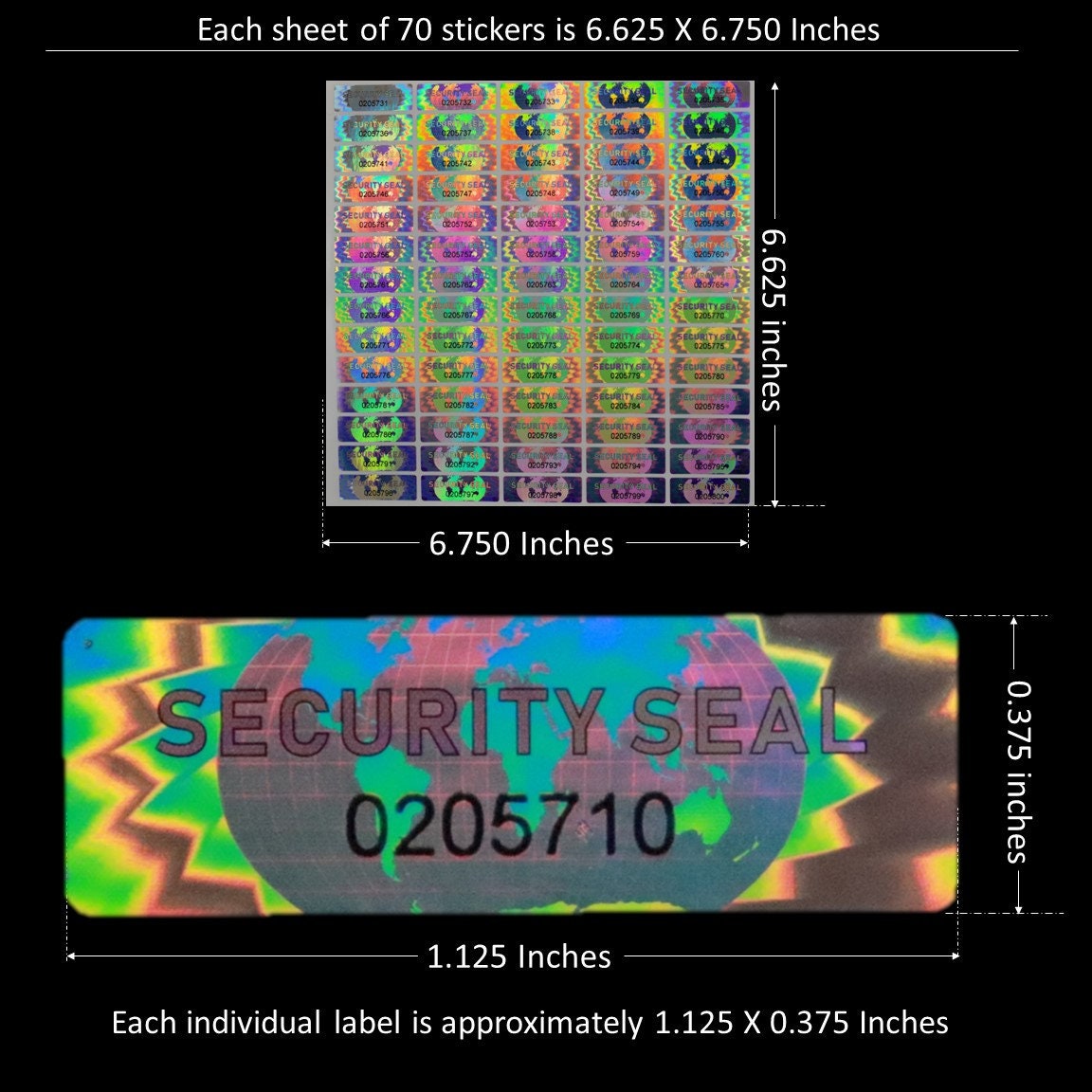 Hologram Security Seal Tamper Proof Security Sticker (serial Numbers ...