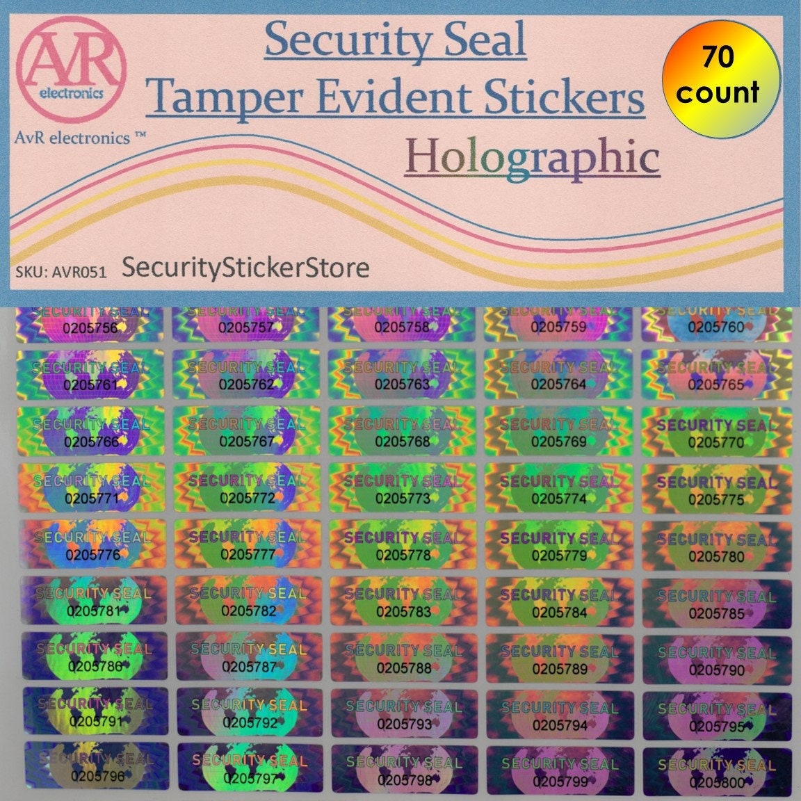 Hologram Security Seal Tamper Proof Security Sticker (serial Numbers ...