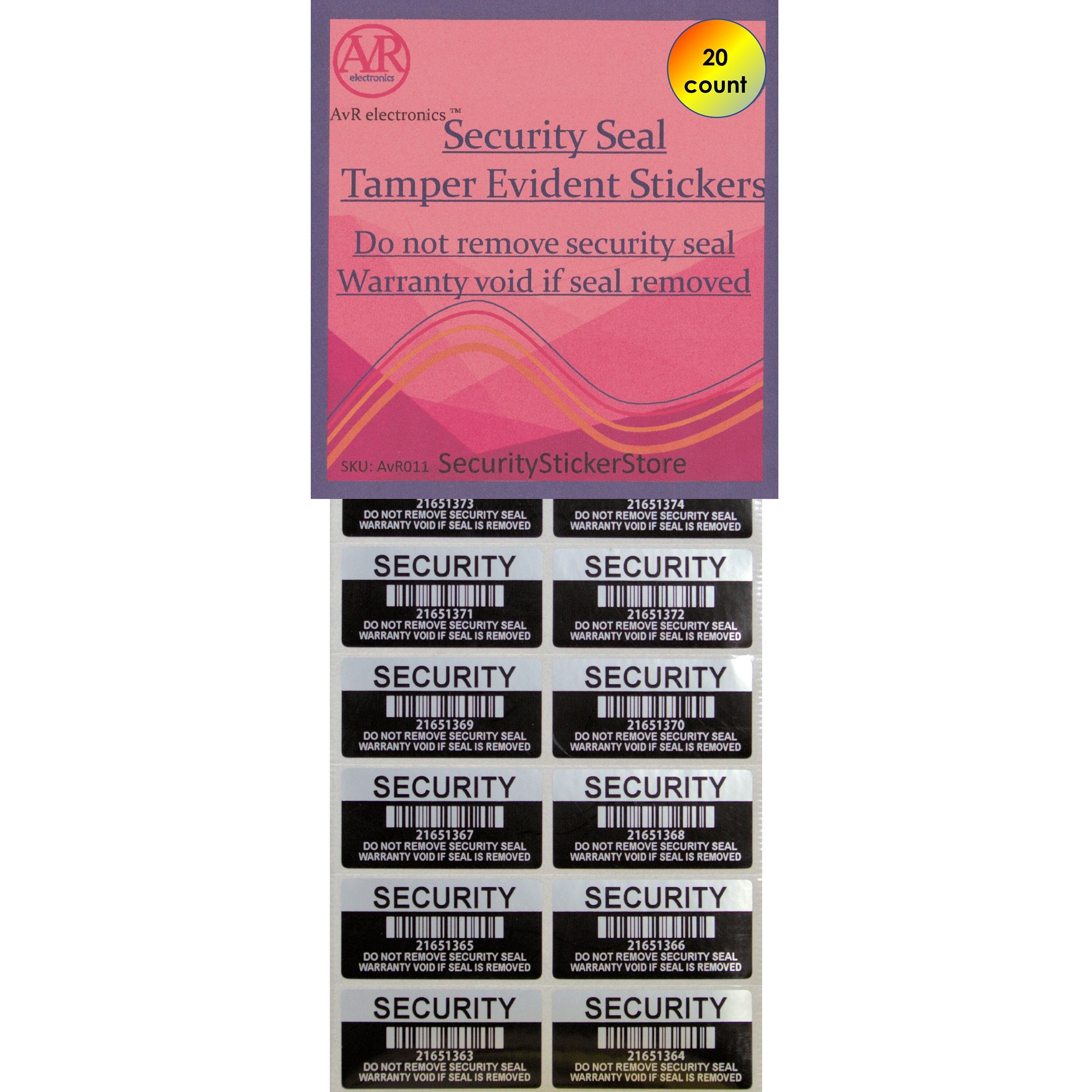 Warranty Void If Removed Security Sticker, Individual Serial Numbers ...