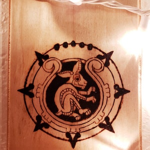Aztec Rabbit/Hare Tochtli in the Moon Wood Burning Pyrography | Etsy