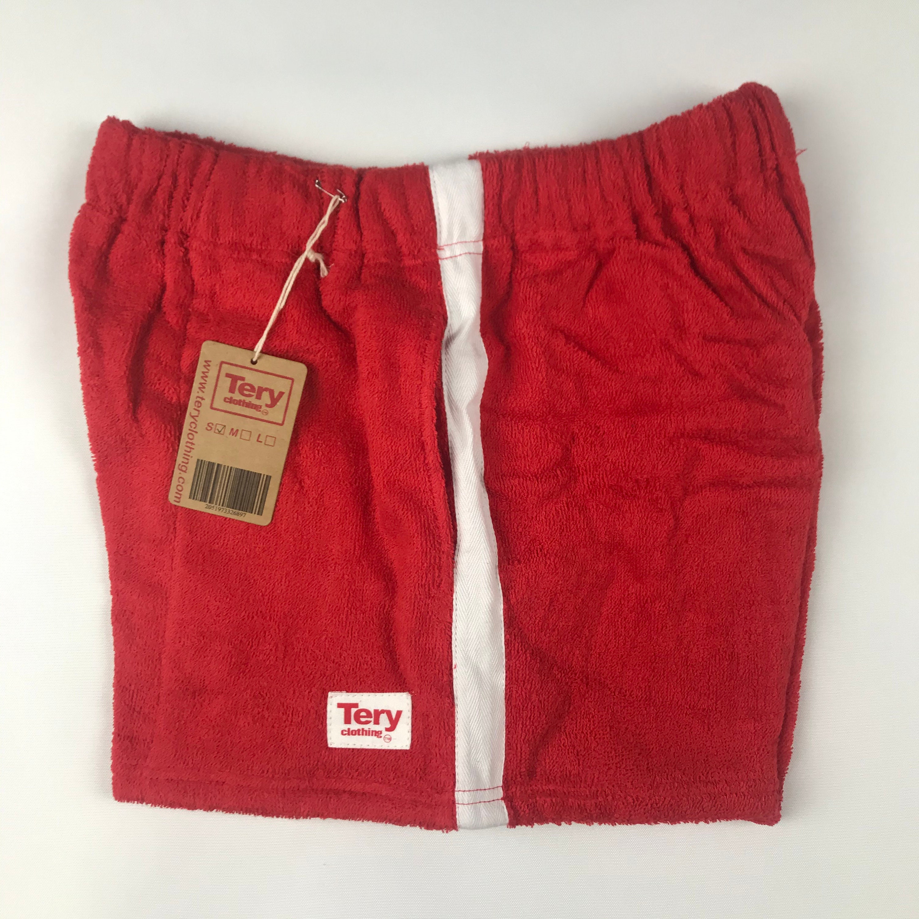 Towel Shorts, Rugby Style, 100% Cotton Terry Towelling Red - Etsy