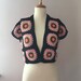Black Crochet Vest, Crochet Vest, Granny Square Boho Top, Vintage ...