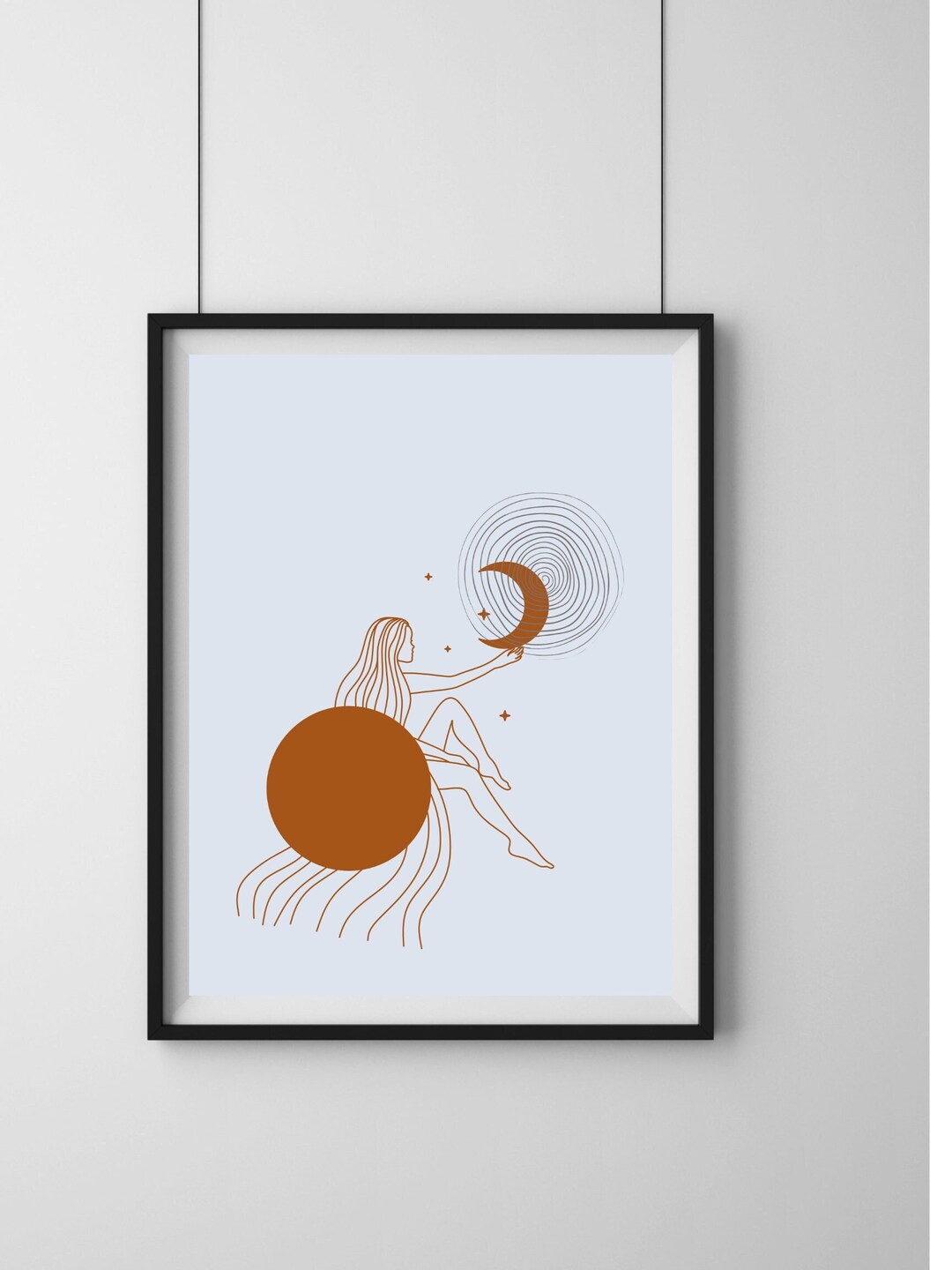 Bohemian Aesthetic Printable Poster, Women Outline Poster Design - Etsy