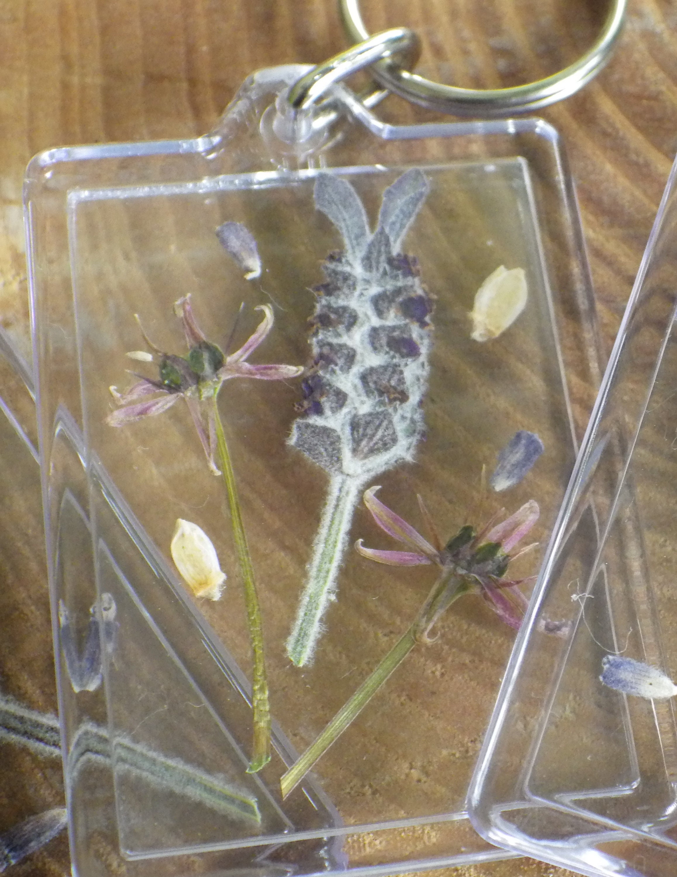 Lavender Pressed Flower Keyring Keychain Spring Wedding - Etsy