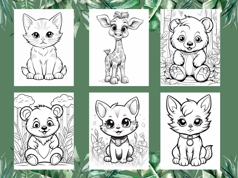 Animal Coloring Pages for Kids | Printable Jungle, Farm and Sea Animals ...