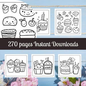 Kawaii Food Coloring Pages & Cute Printable Designs for Kids, Fun ...
