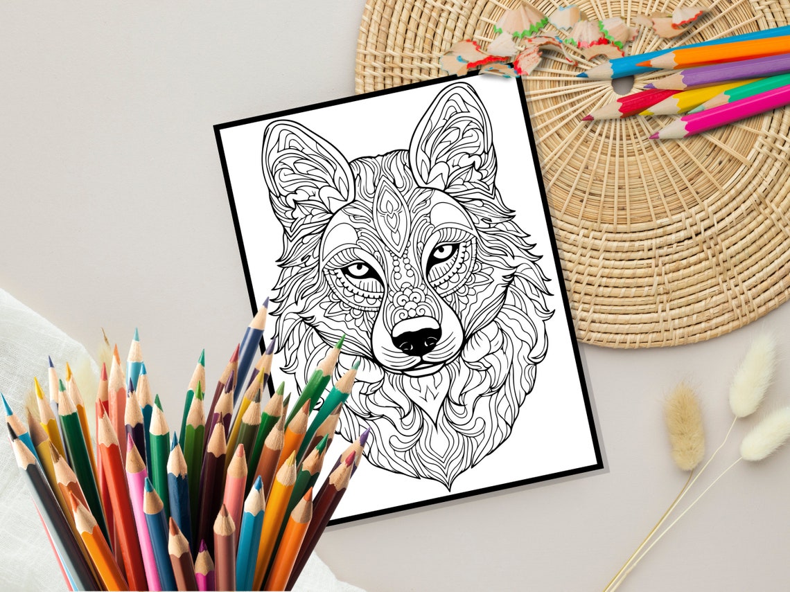50 Dogs Coloring Pages, Stress-relieving Coloring Pages, Anti-stress ...