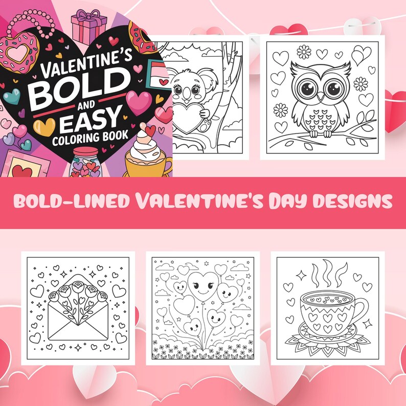 Valentine Coloring Pages | Easy and Fun Printable Heart Designs for ...