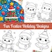 Kawaii Christmas Coloring Pages Easy Xmas Coloring Sheets and Bold ...