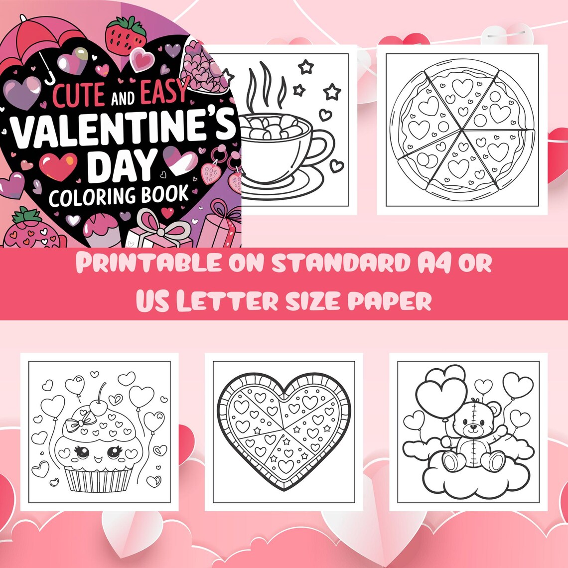 Valentine Coloring Pages | Easy and Fun Printable Heart Designs for ...