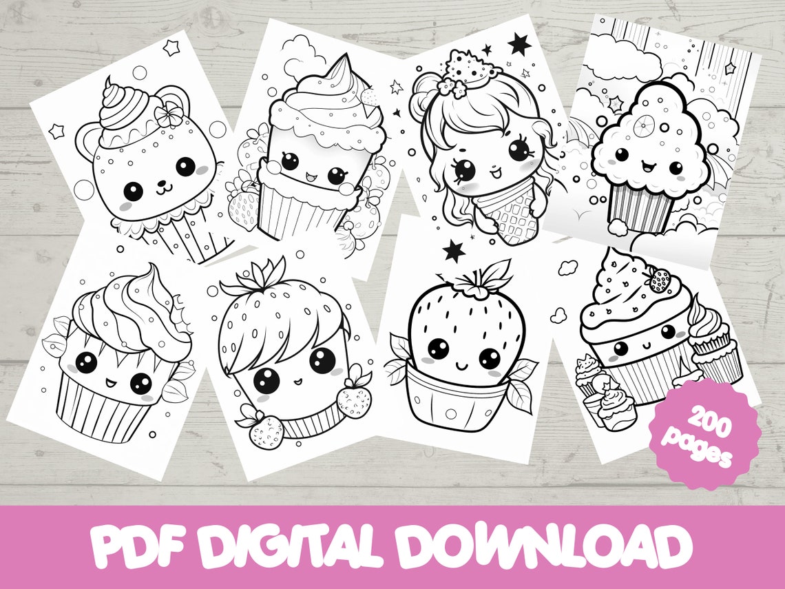 200 Cute Kawaii Coloring Pages for Kids, Printable Kawaii Coloring ...