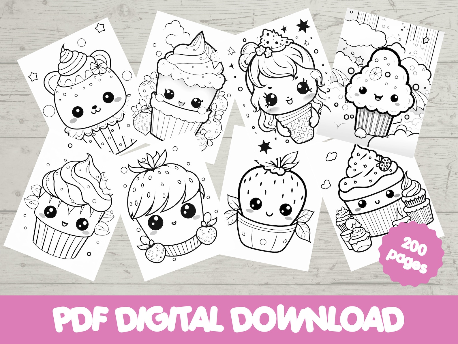 200 Cute Kawaii Coloring Pages for Kids, Printable Kawaii Coloring ...