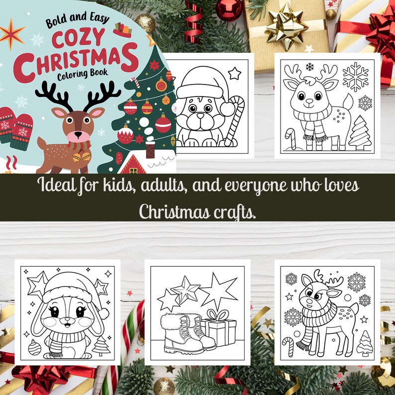 Bold Christmas Coloring Pages for Kids & Adults | Easy Holiday ...