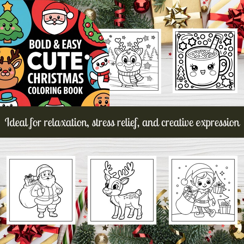 Christmas Coloring Pages: Cute Designs for Kids and Adults, Easy ...