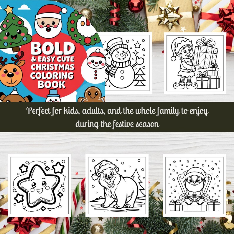 Christmas Coloring Pages: Cute Designs for Kids and Adults, Easy ...