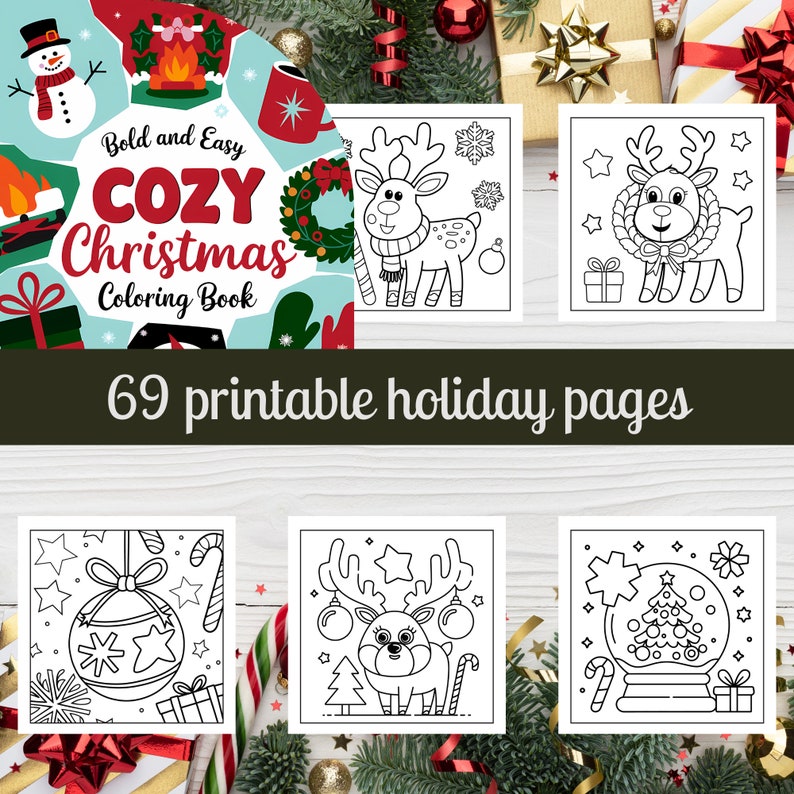 Bold Christmas Coloring Pages for Kids & Adults | Easy Holiday ...