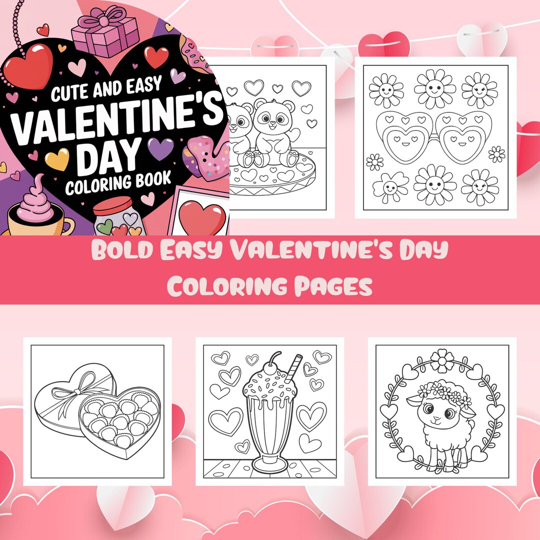 Valentine Coloring Pages | Easy and Fun Printable Heart Designs for ...