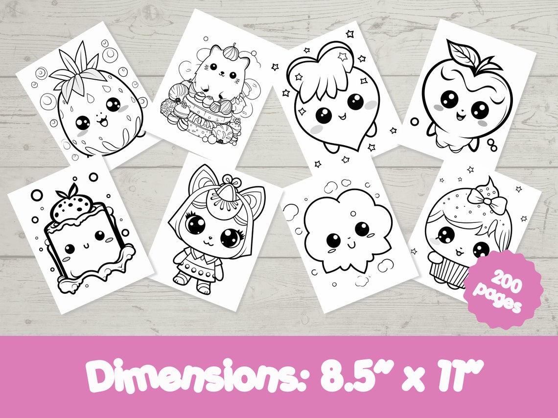 200 Cute Kawaii Coloring Pages for Kids, Printable Kawaii Coloring ...
