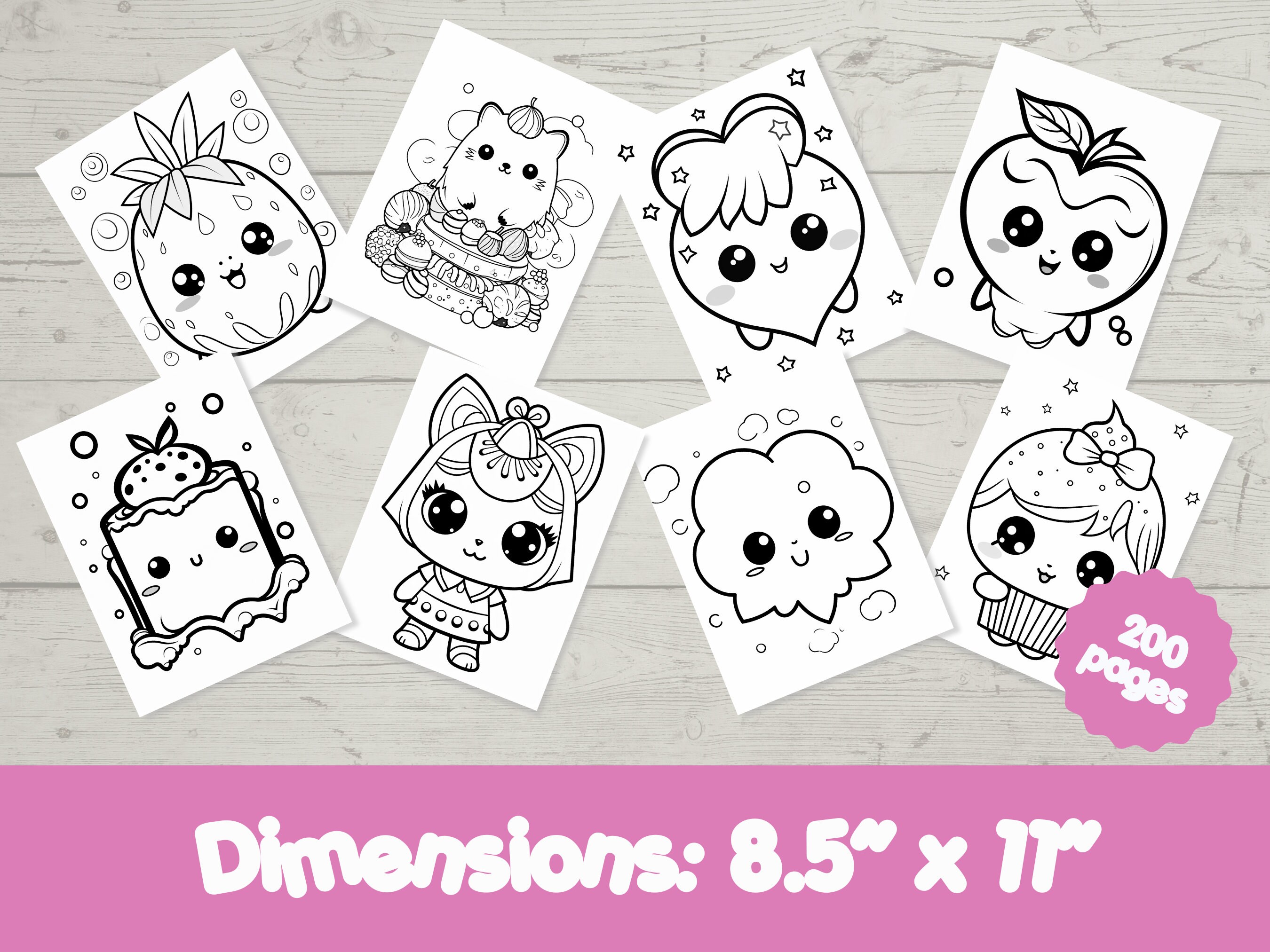 200 Cute Kawaii Coloring Pages for Kids, Printable Kawaii Coloring ...