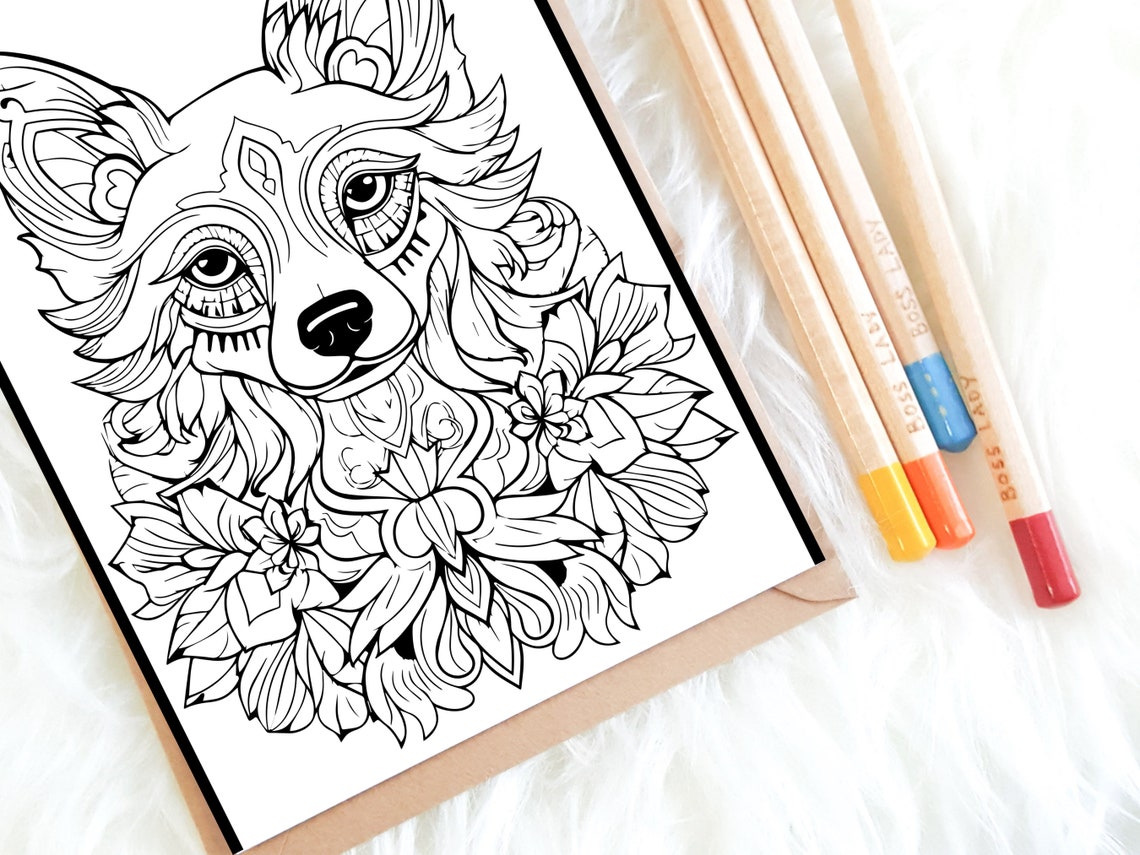 50 Dogs Coloring Pages, Stress-relieving Coloring Pages, Anti-stress ...