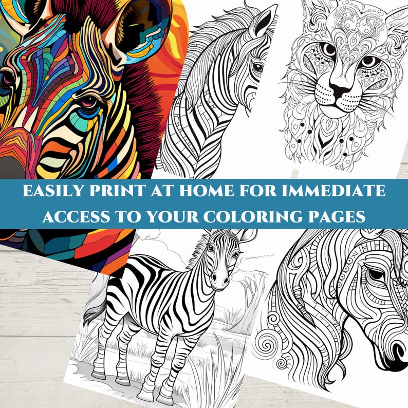 African Animals Coloring Book - Adult Safari Coloring, Stress Relief ...