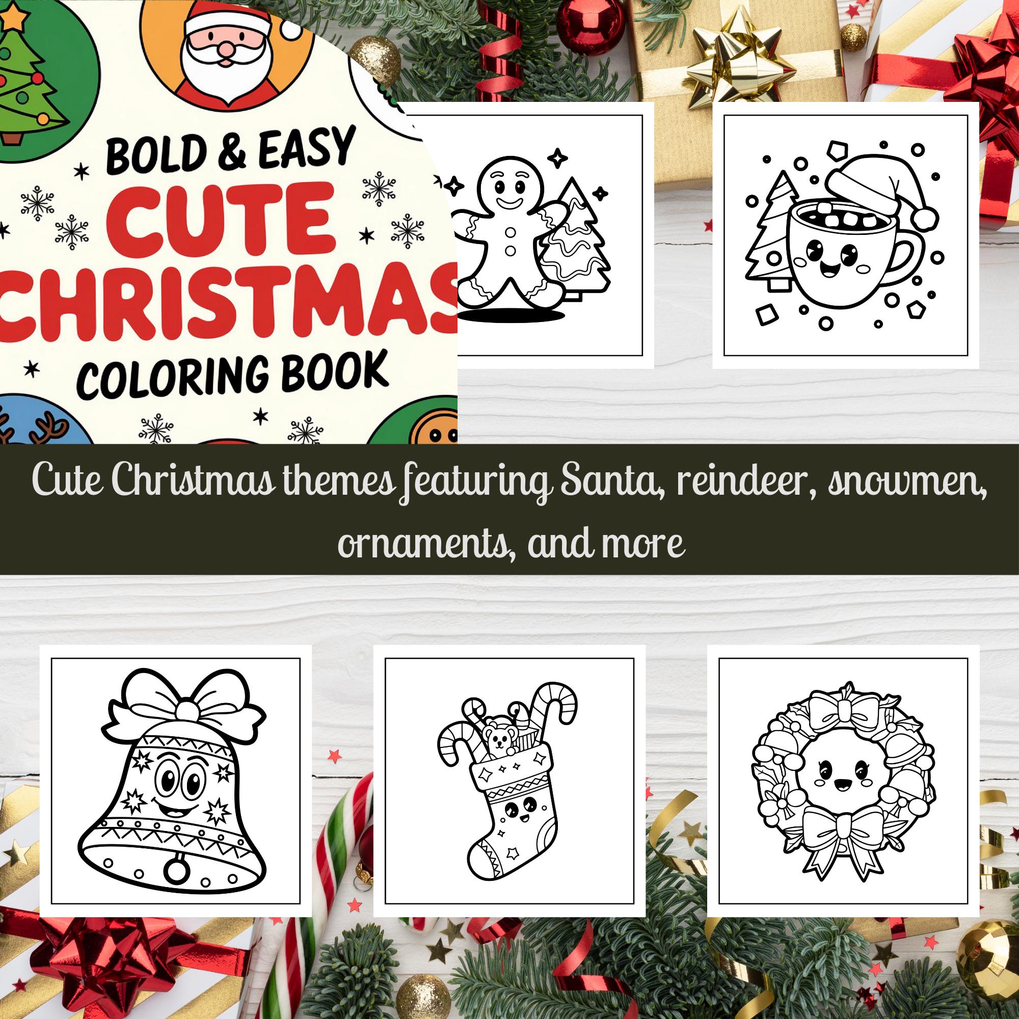 Christmas Coloring Pages: Cute Designs for Kids and Adults, Easy ...
