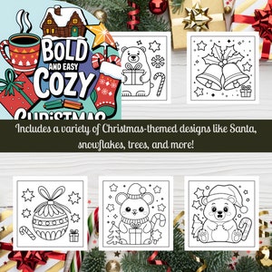 Bold Christmas Coloring Pages for Kids & Adults | Easy Holiday ...
