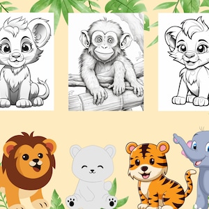 Animal Coloring Pages for Kids | Printable Jungle, Farm and Sea Animals ...