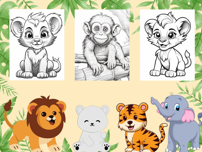 Animal Coloring Pages for Kids | Printable Jungle, Farm and Sea Animals ...