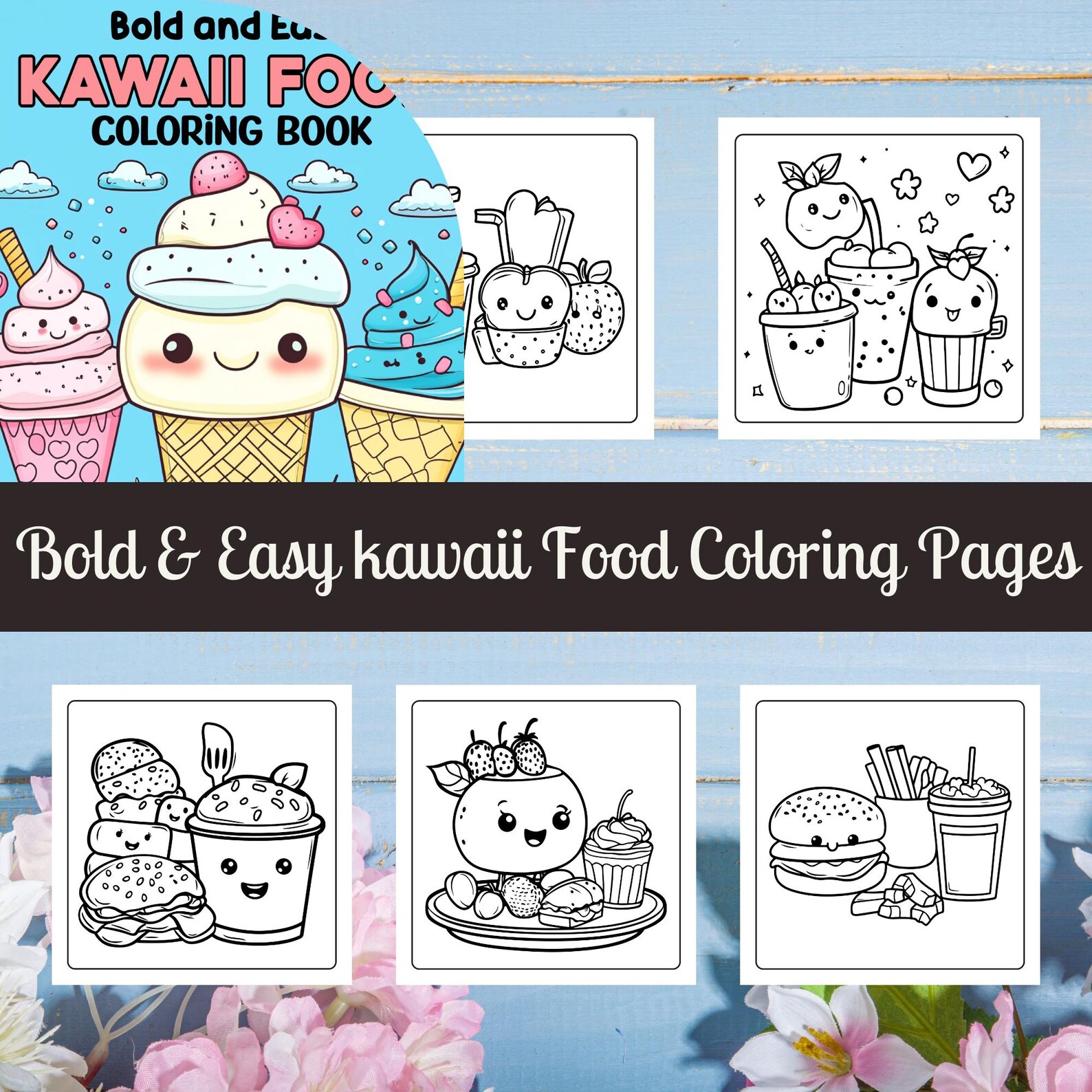 Kawaii Food Coloring Pages & Cute Printable Designs for Kids, Fun ...