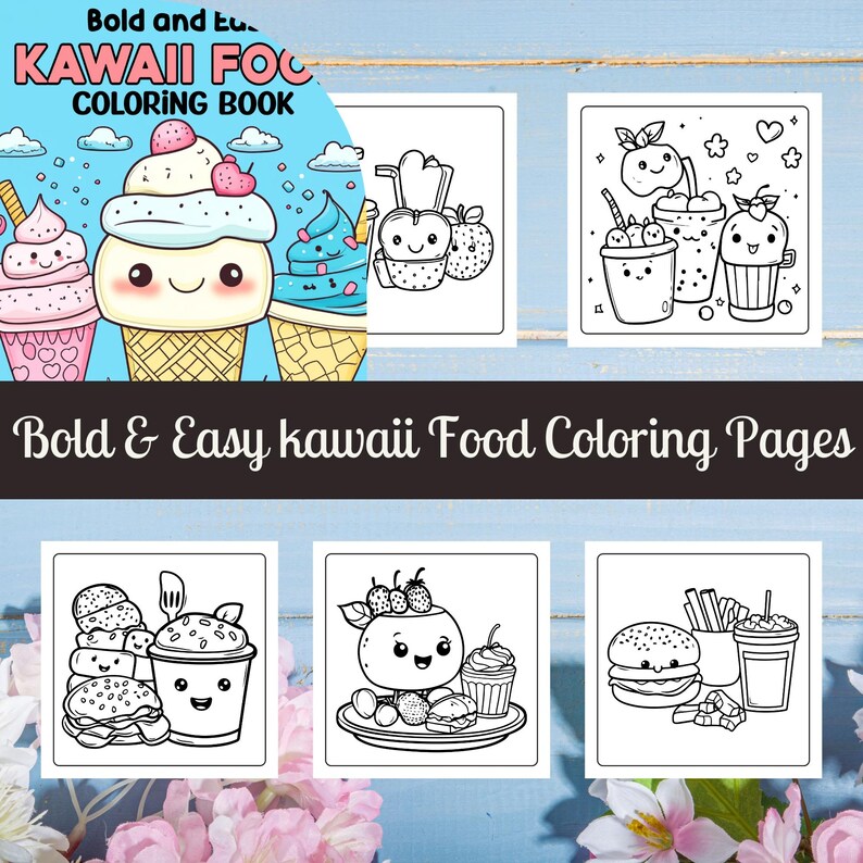 Kawaii Food Coloring Pages & Cute Printable Designs for Kids, Fun ...