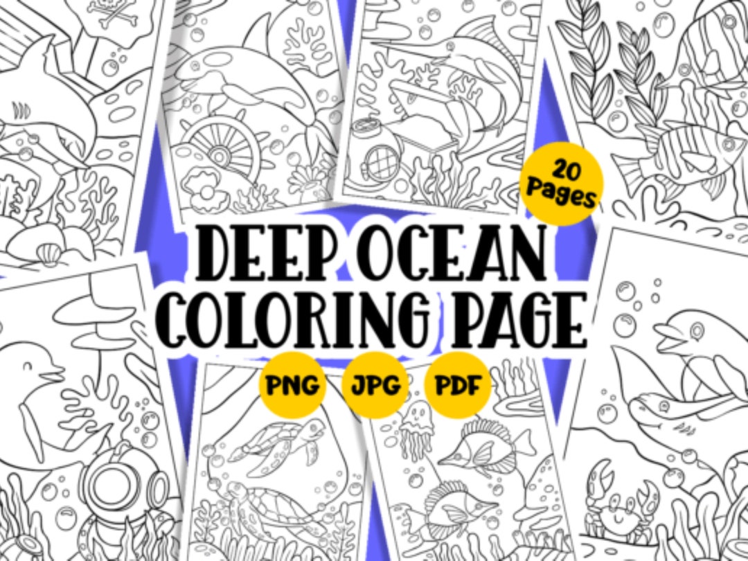Kids Coloring, Deep Ocean Coloring Page, 20 Different Images in 20 ...
