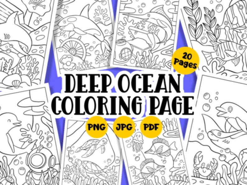 Deep Ocean Coloring Pages Printable Underwater Sheets, Marine Life and ...