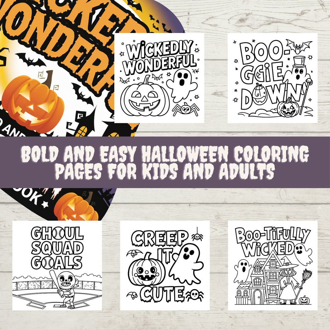 Bold and Easy Halloween Coloring Pages for Kids and Adults | Fun ...