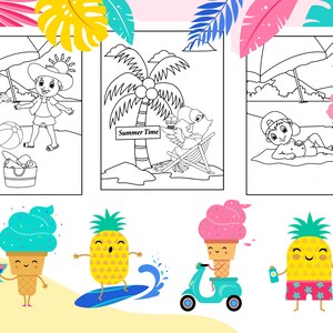 Coloring Book, Summer Coloring Pages for Kids, Printable Coloring ...
