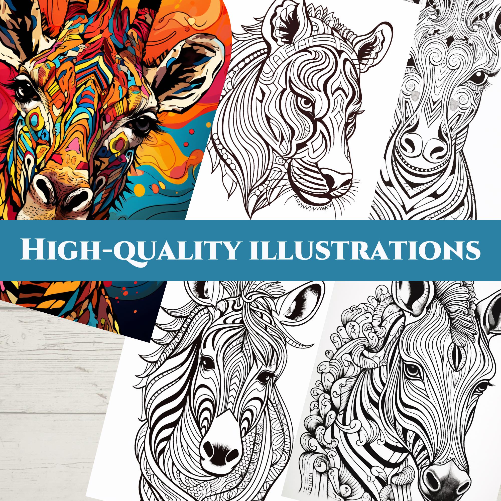 African Animals Coloring Book - Adult Safari Coloring, Stress Relief ...