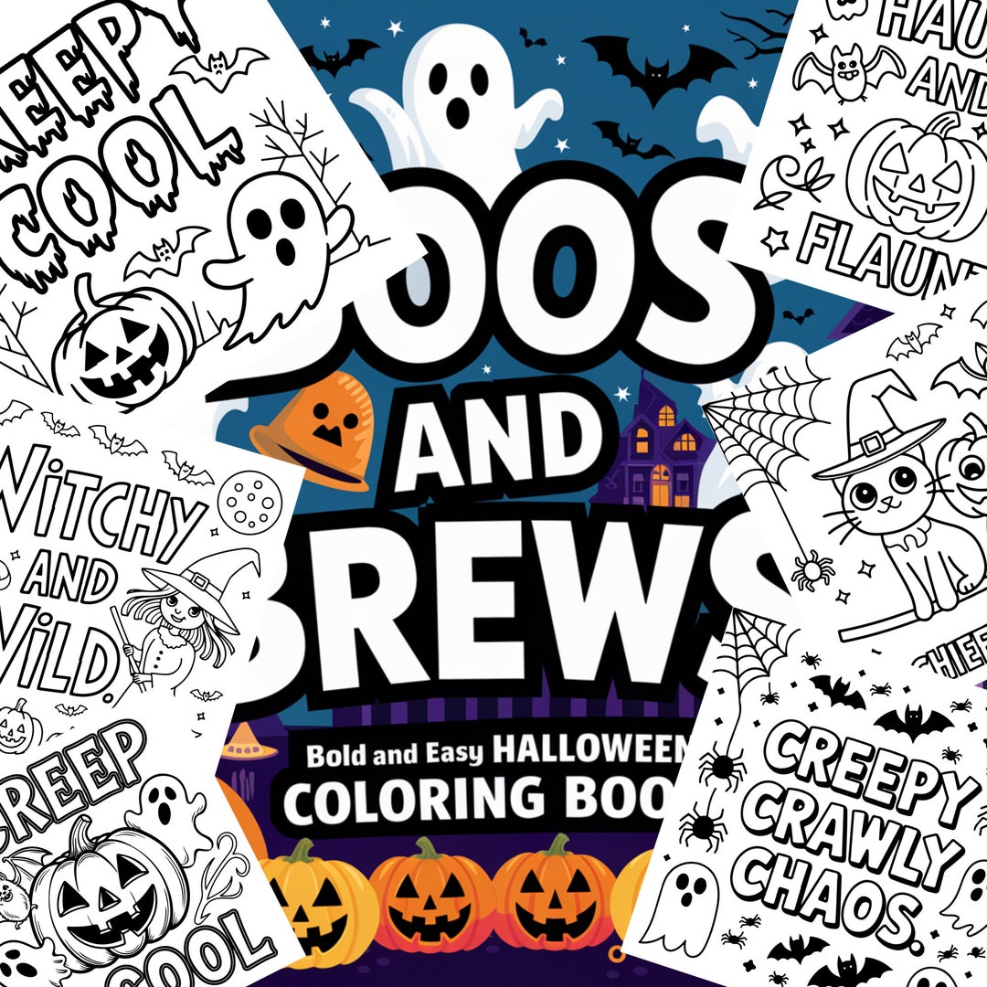 Halloween Coloring Pages: Fun Designs for Kids & Adults (digital ...