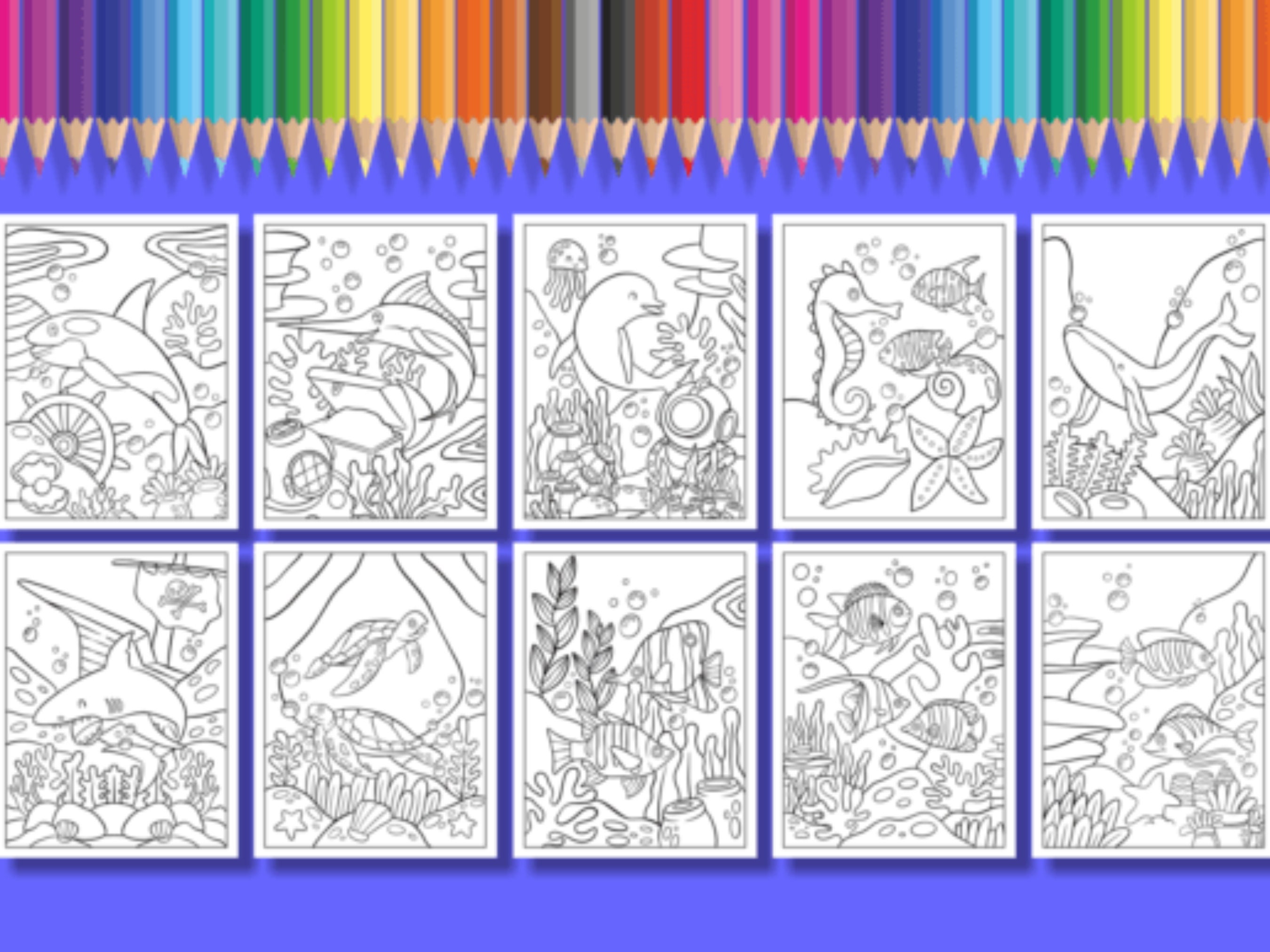 Deep Ocean Coloring Pages Printable Underwater Sheets, Marine Life and ...