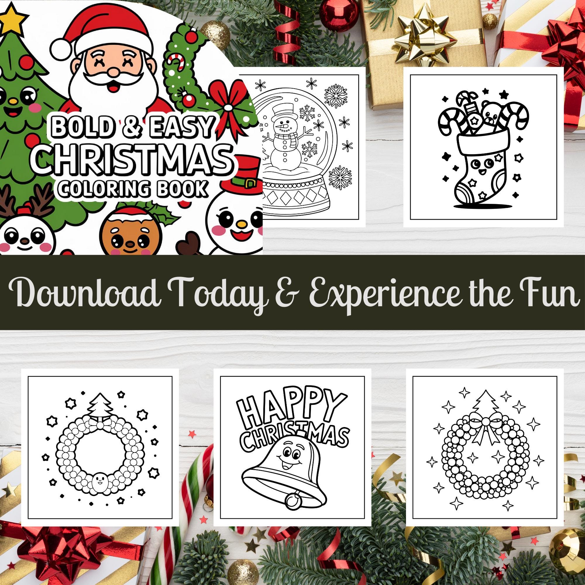 Christmas Coloring Pages: Cute Designs for Kids and Adults, Easy ...